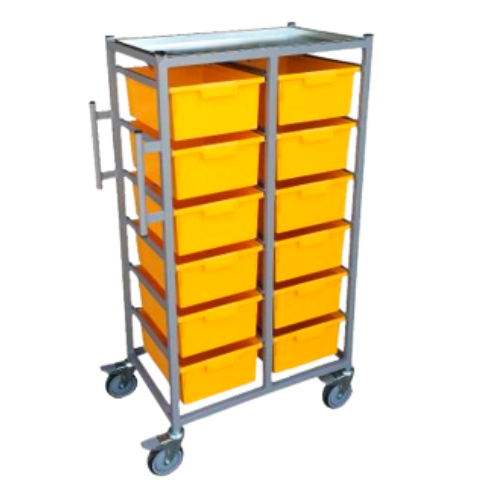 Karri-Cart Combi 2 Tier Trolley with Garment Rail (12 Trays): Storage ...