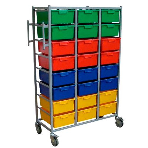 Karri-Cart Combi 3 Tier Trolley with Garment Rail (24 Trays): Versatile ...